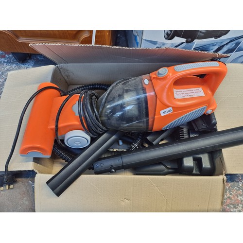 Three items, one boxed Morphy Richards Grime Buster steam cleaner, one ...
