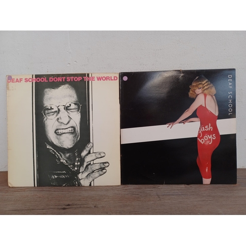Two Deaf School LP vinyl records, 'Don't Stop the World' with Enrico ...
