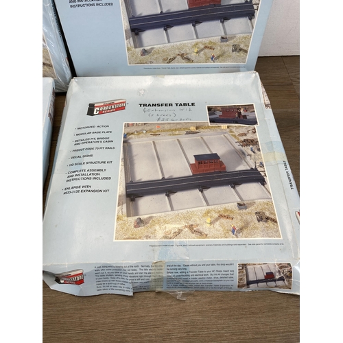 Four boxed Walthers Cornerstone Series transfer table kits