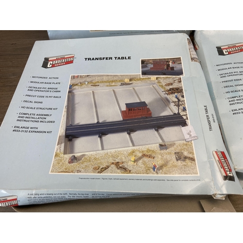 Four boxed Walthers Cornerstone Series transfer table kits