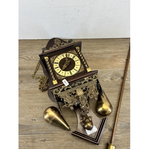 A mid 20th century Franz Hermle mahogany and gilt metal Dutch wall ...