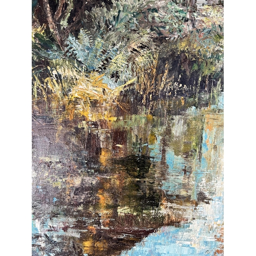 A mid 20th century framed Enid Chiverton "Bridge at Tatton" oil on ...