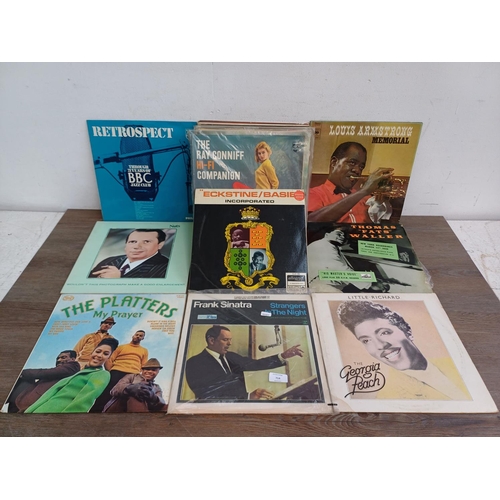 A collection of LP vinyl records to include Eckstine/Basie, Frank ...