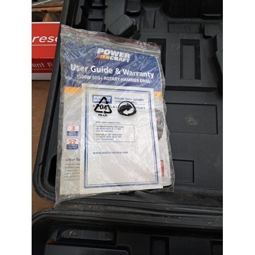 A cased Power Craft Z1C-F32 240v hammer drill with instruction manual ...