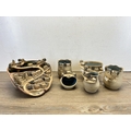 Six pieces of Pippa's Pottery unusual stoneware