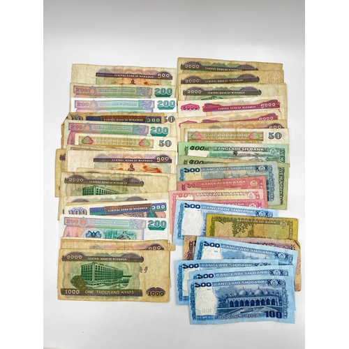 A large collection of banknotes