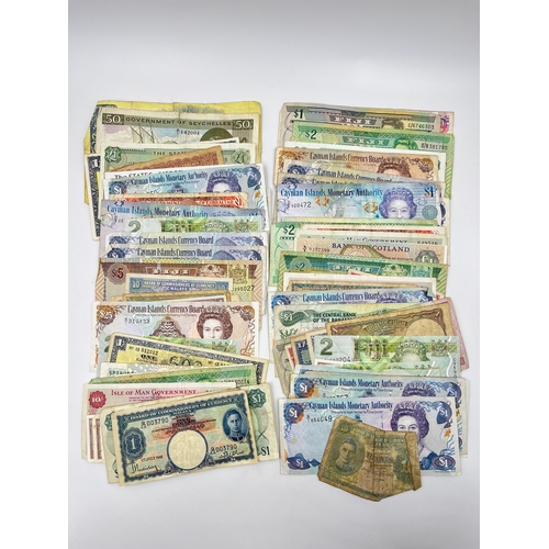 A large collection of banknotes