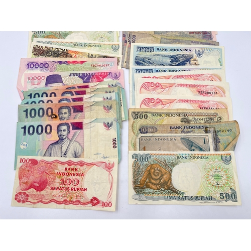 A collection of Indonesian banknotes