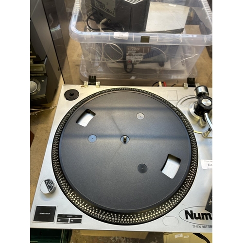 A Numark TT-1510 belt-drive two-speed turntable with pitch adjust