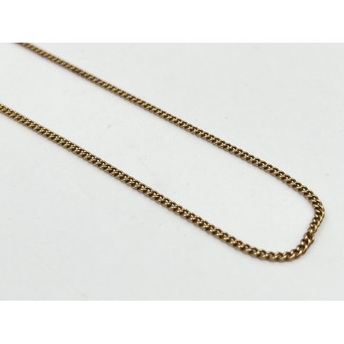 A 9ct gold 44cm chain necklace - approx. gross weight 3.9g