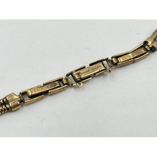 A mid 20th century hallmarked Birmingham 9ct gold Excalibur wristwatch ...