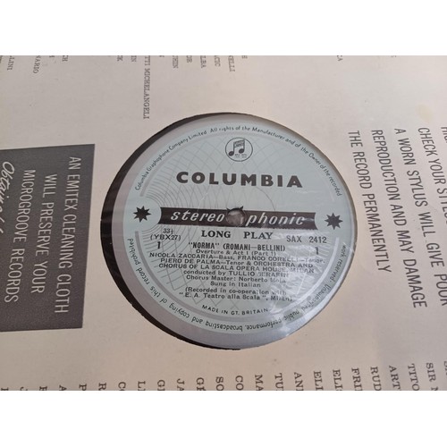 Two boxes containing a large collection of classical LP vinyl box sets to include Verdi 'Falstaff'