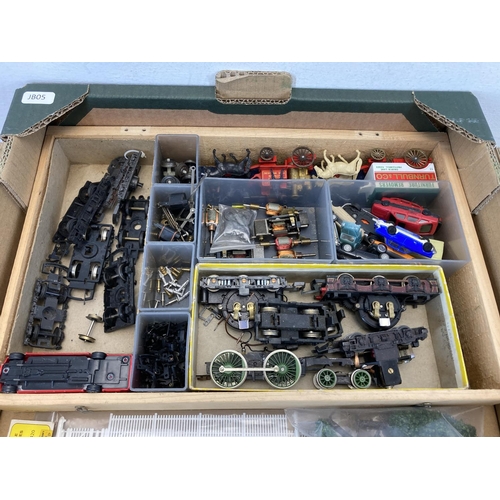 A collection of model railway parts and accessories to include ...