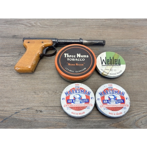 A Diana Mod 2 air pistol together with a large quantity of air rifle ...