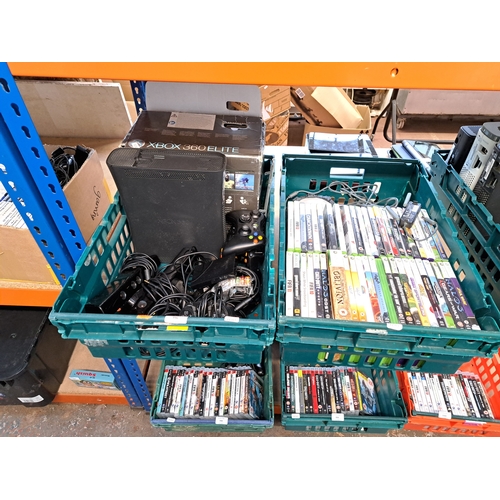 A collection of Microsoft Xbox 360 items to include two consoles - one ...