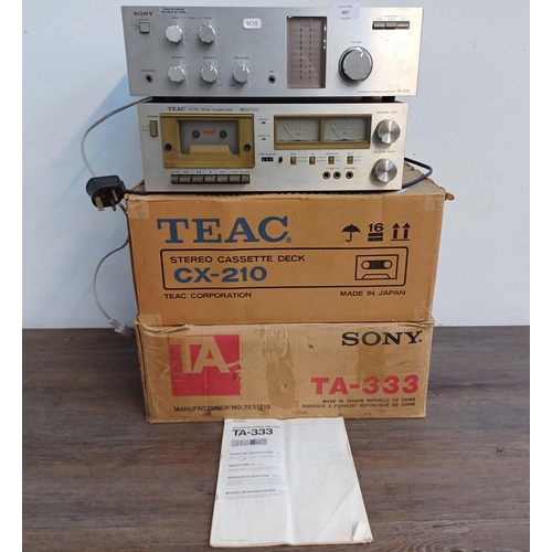 Two boxed items of stereo hi-fi, one Teac CX-210 Dolby cassette deck ...