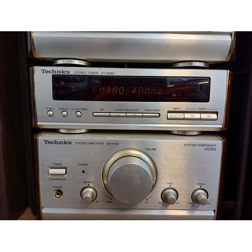 A Technics four piece stereo hi-fi system comprising SL-HD60 CD player ...