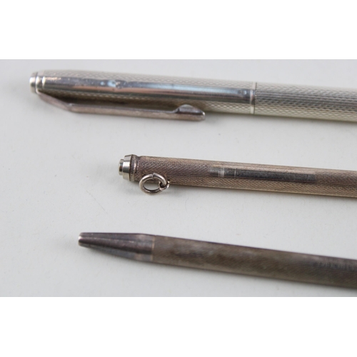 Three stamped .925 sterling silver ballpoint pens - approx. gross ...