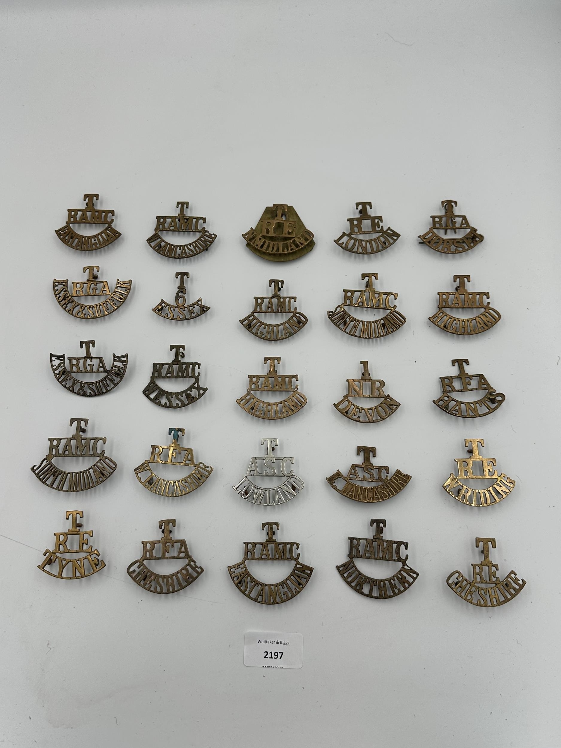 A collection of military shoulder titles