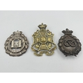 Three Victorian military cap badges to include 34th Foot Border ...