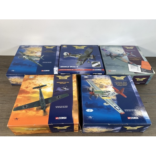 Five boxed Corgi limited edition Aviation Archive diecast model aircraft