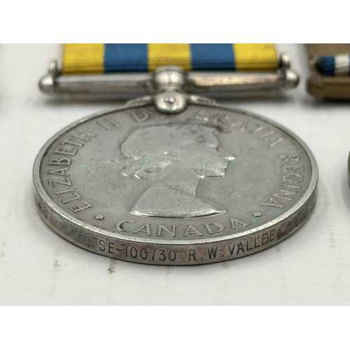 Three WWII Canadian medals presented to SE-100730 R. W. Vallee, one War ...