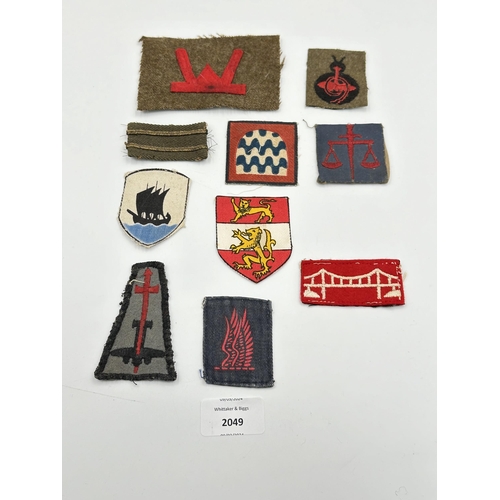 A collection of military cloth patches