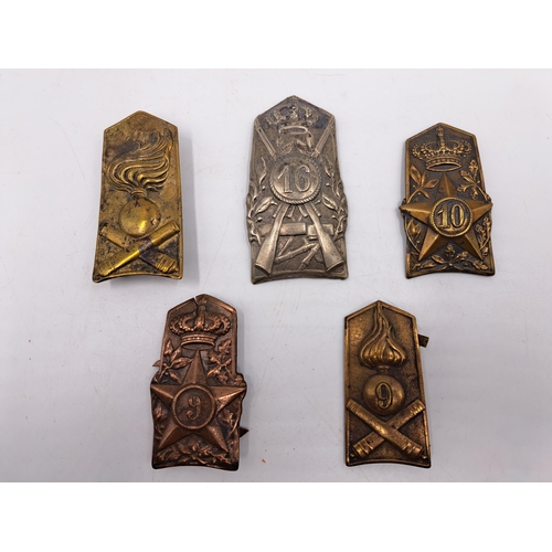 Five Italian military badges
