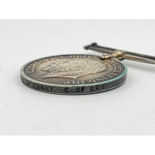 Four WWI British items, one medal trio presented to 4598 Pte. J. Dunne ...
