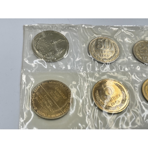 A cased collection of Russian proof coins to include cased 1983 and ...