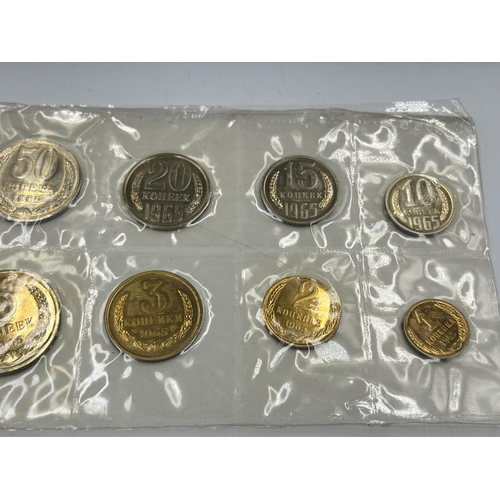 A cased collection of Russian proof coins to include cased 1983 and ...