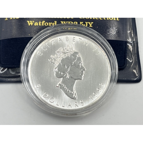 Two 1 ounce fine silver proof coins with certificates of authenticity ...