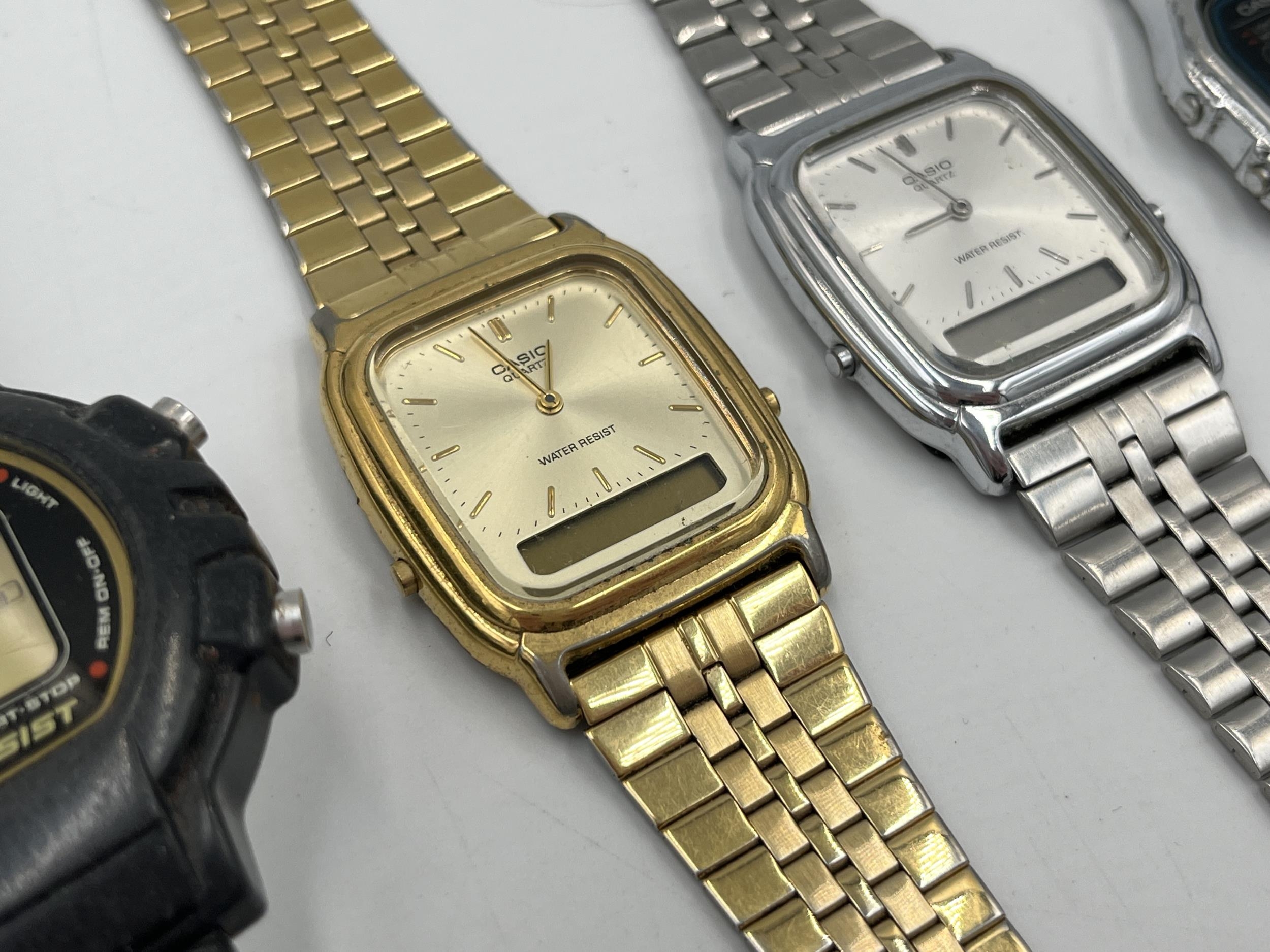 Four Casio quartz wristwatches, one DW-280 Lithium, two 306 AQ-307 and ...