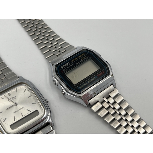Four Casio quartz wristwatches, one DW-280 Lithium, two 306 AQ-307 and ...