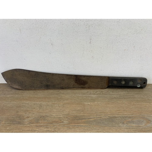 A WWII British J.J.B jungle machete with Broad arrow mark and dated ...