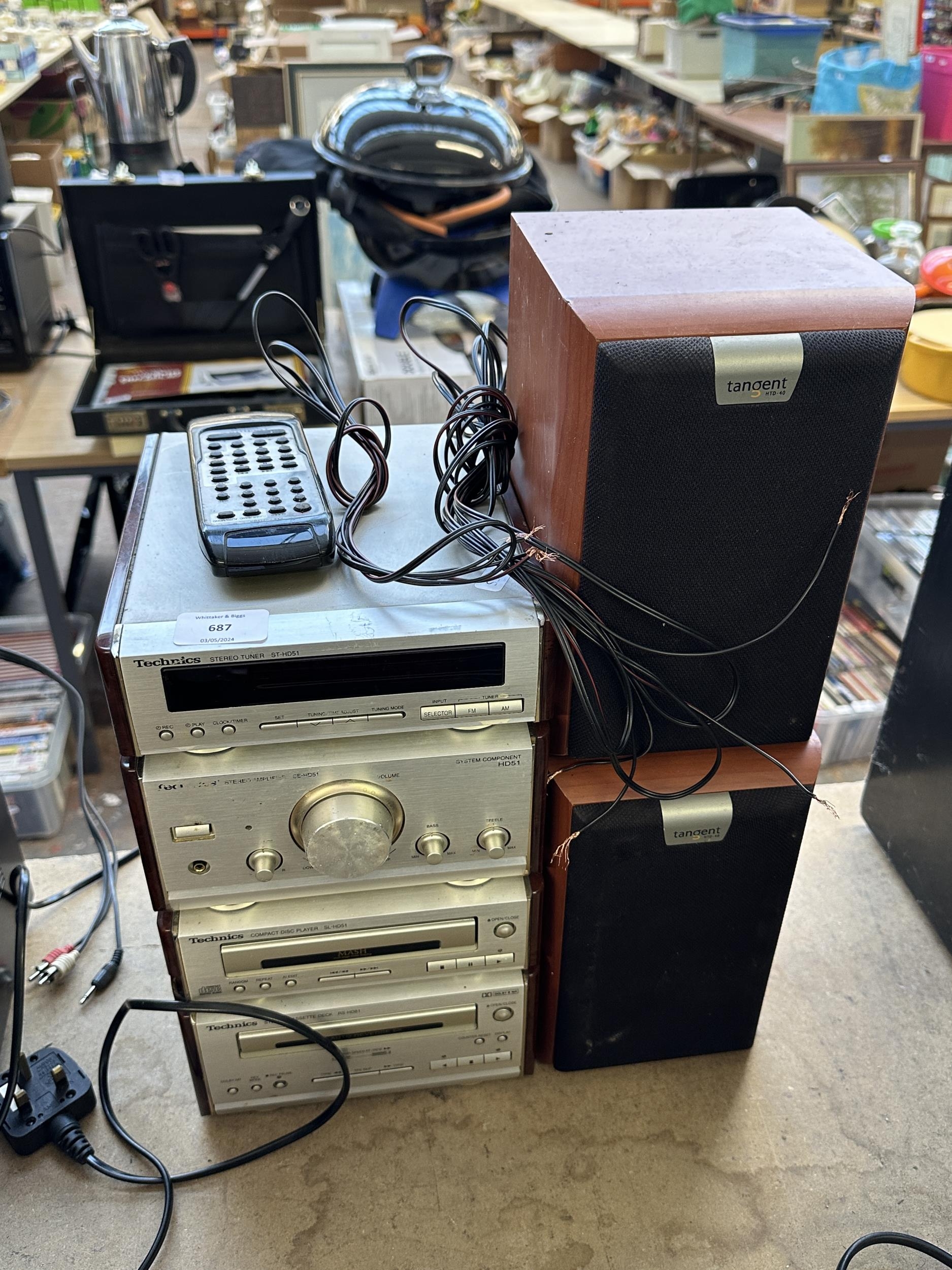 Two items of hi-fi, one Technics four piece mini system comprising RS ...