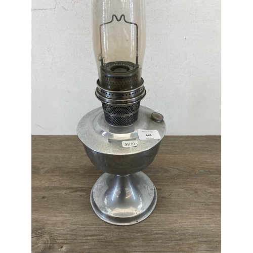 A vintage Super Aladdin Model B chrome plated oil lamp with glass ...