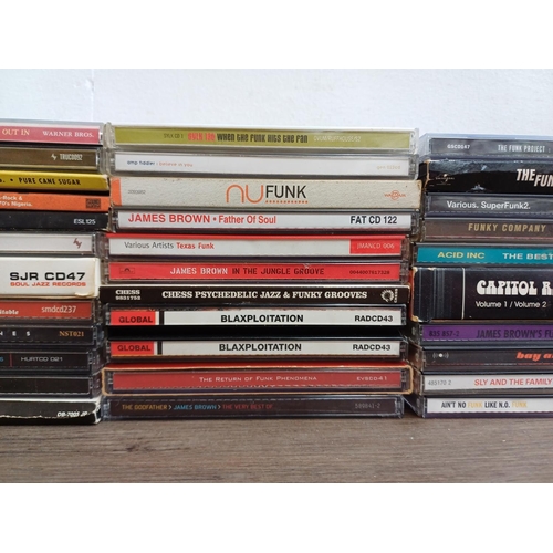 A collection of funk CDs to include The Bamboos, James Brown, Bootsy's ...