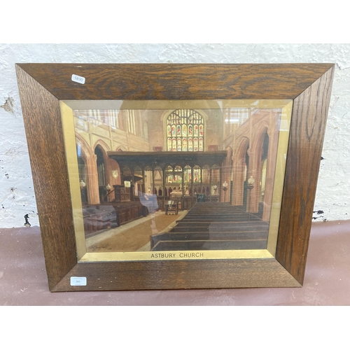 An early 20th century oak framed Arthur Scott oil painting of Astbury ...