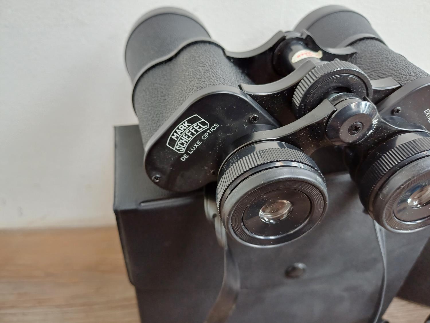 Two cased pairs of extra wide angle binoculars, one Mark Scheffel de ...