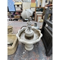 A cast stone garden water feature - approx. 80cm high
