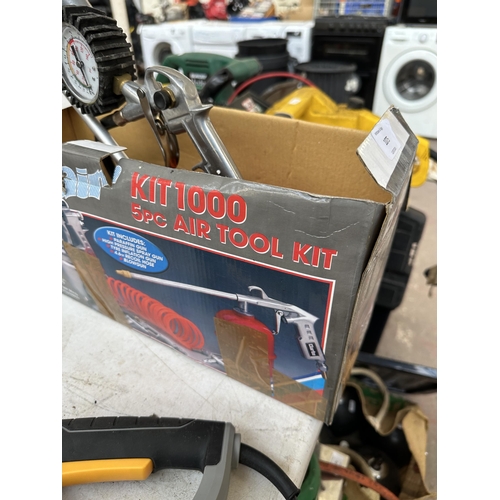 Two items, one boxed Clarke Air Kit 1000 5pc Air Tool Kit and one ...