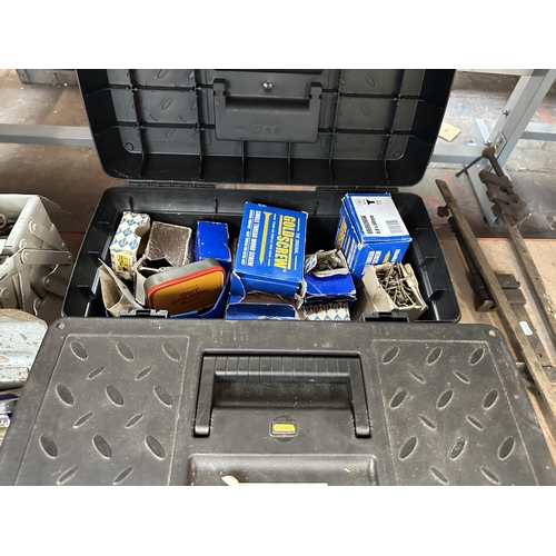 Six tool boxes containing tools to include spanners, chisels ...