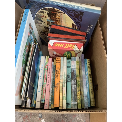 Ten boxes containing books, LP vinyl records, VHS tapes etc.