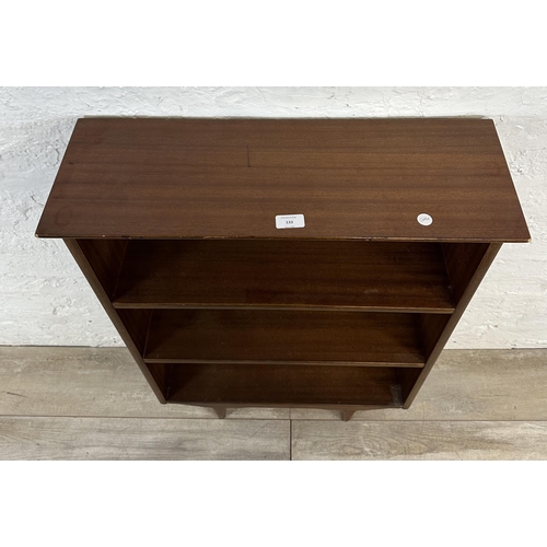 A mid 20th century teak three tier bookcase - approx. 93cm high x 65cm ...