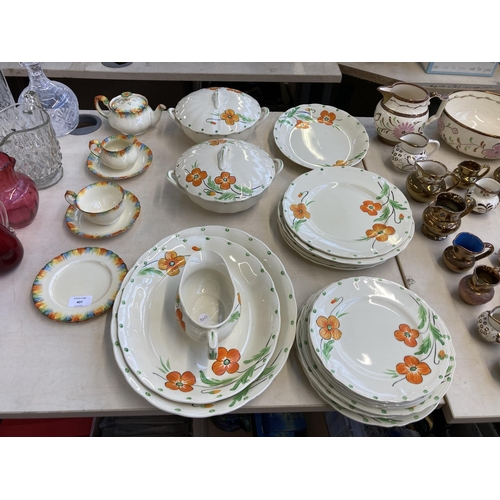 Thirty one pieces of Grindley England hand painted pottery, seven ...
