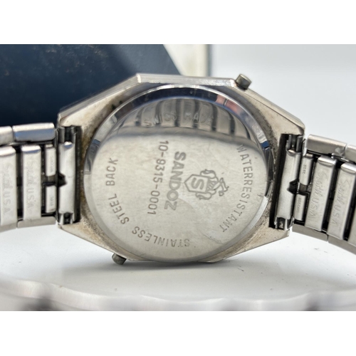 A boxed Sandoz of Switzerland quartz digital men's wristwatch - ref no ...