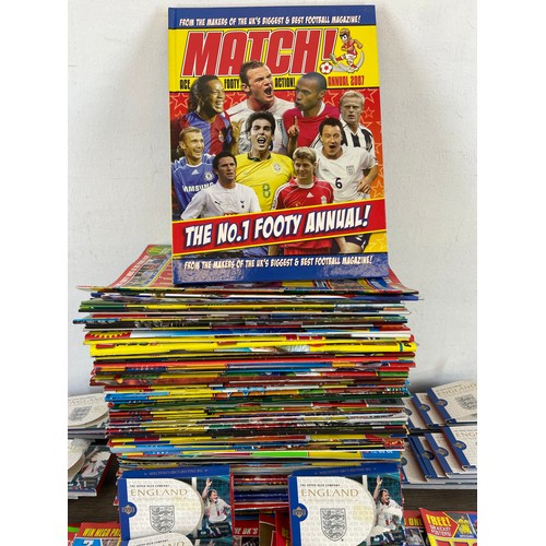 A large collection of Match football magazines together with Upper Deck ...