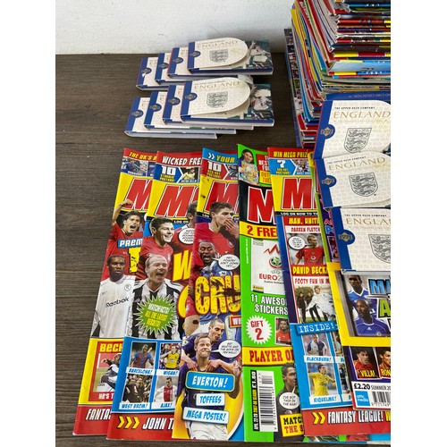 A large collection of Match football magazines together with Upper Deck ...