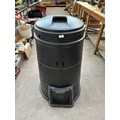 A black plastic compost bin - approx. 115cm high